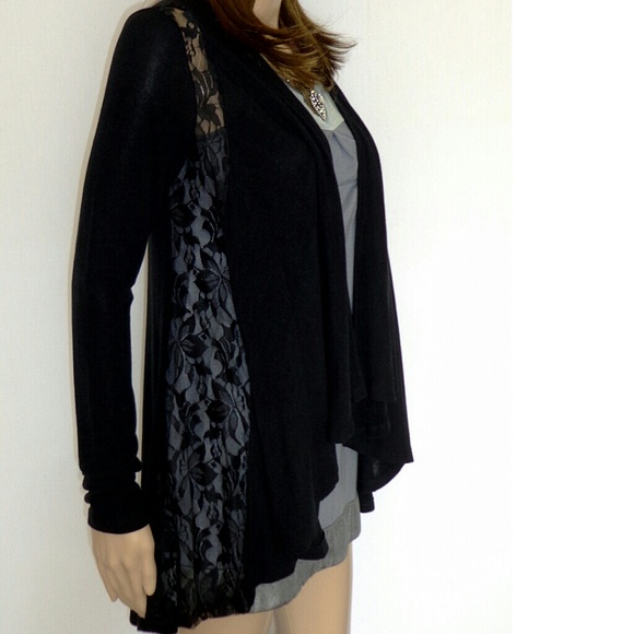 Vocal | Sweaters | Vocal Side Lace Inset Stone Cross Cardigan | Poshmark
